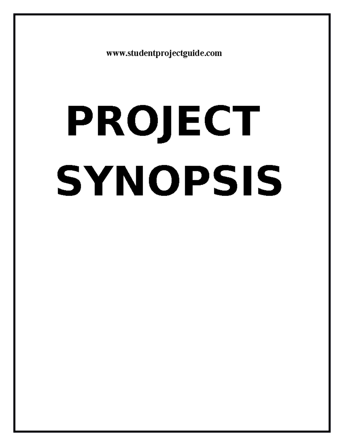 Super-Market- Synopsis - studentprojectguide PROJECT SYNOPSIS 1.1 ...