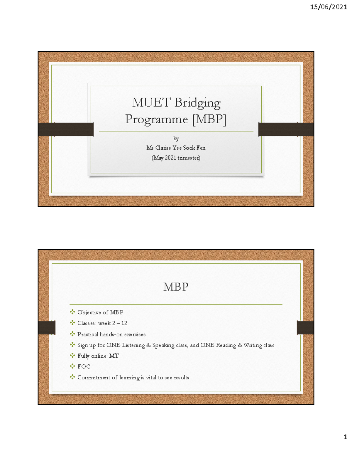 Introduction of MUET exam - English Vocabulary - UTAR - Studocu