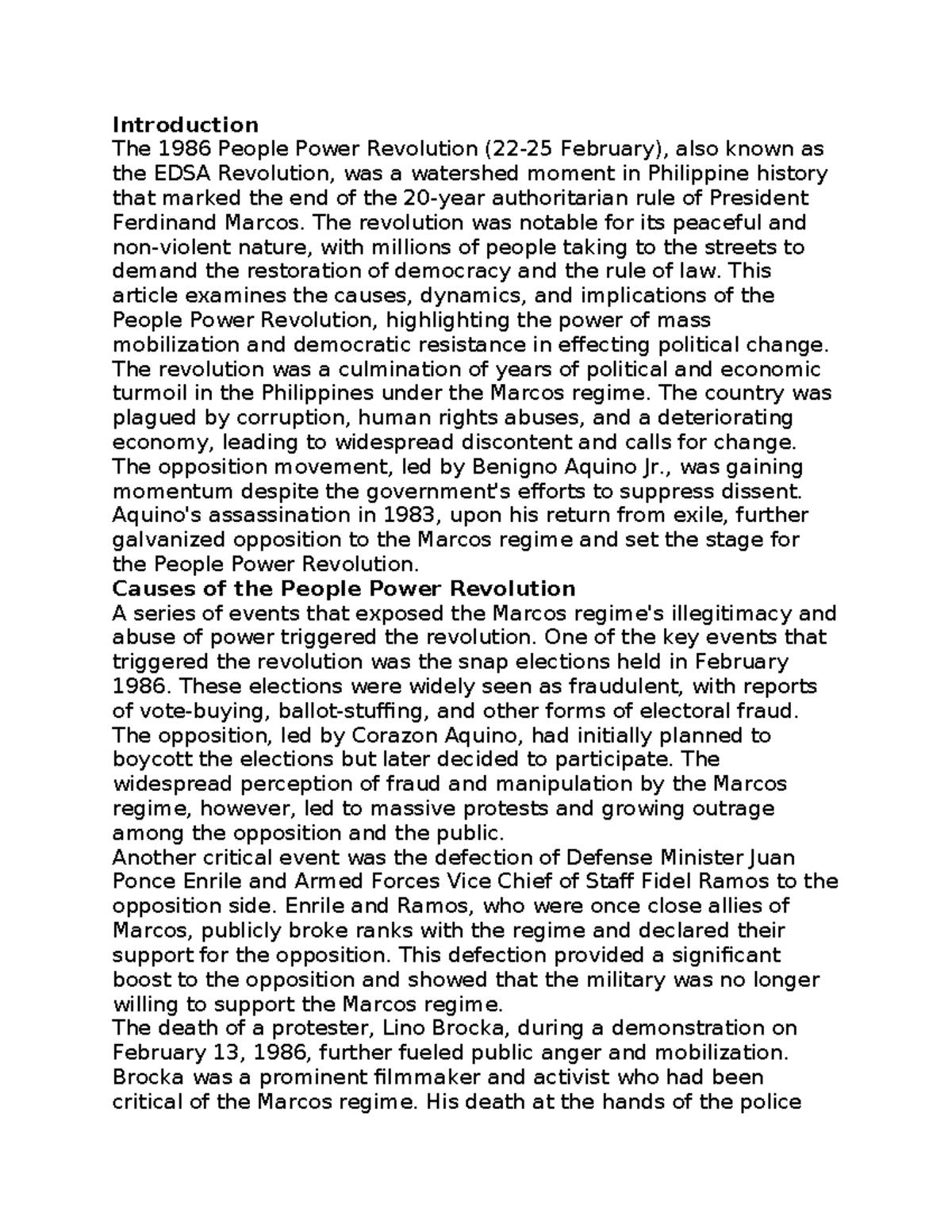 All about 1986 constitution 💕 - Introduction The 1986 People Power ...