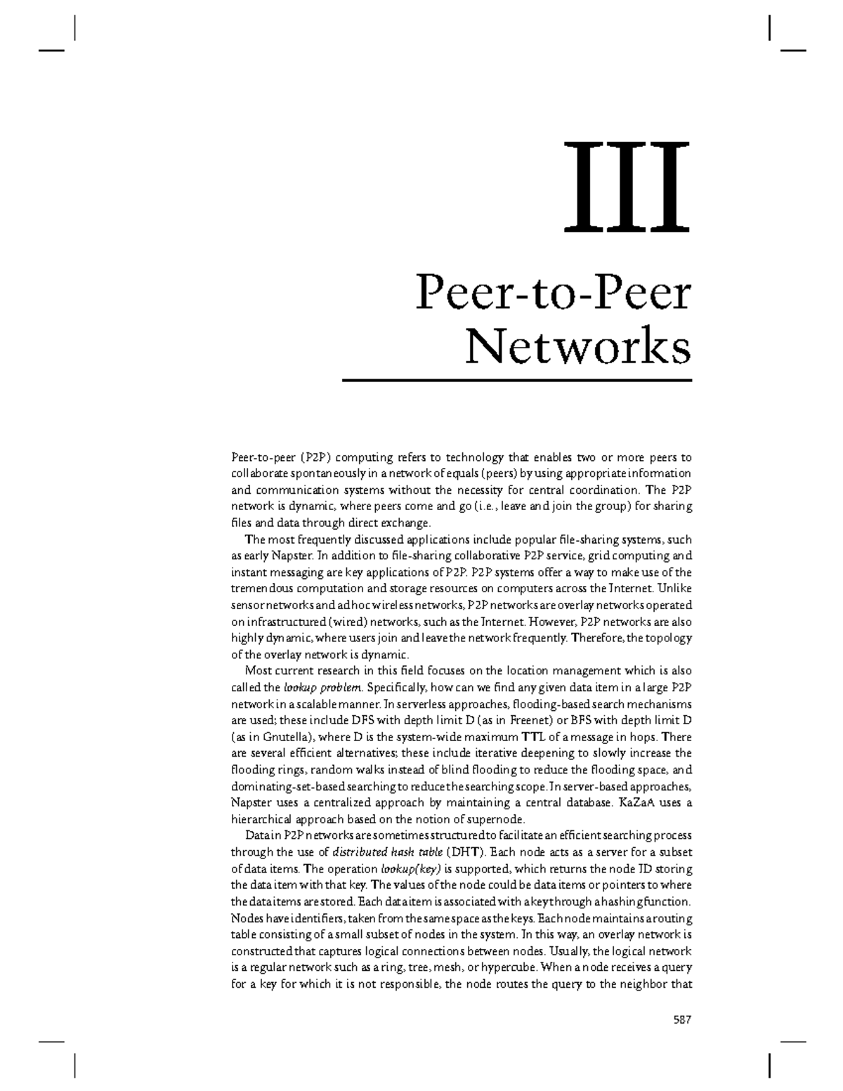 Document - III Peer-to-Peer Networks Peer-to-peer (P2P) computing ...