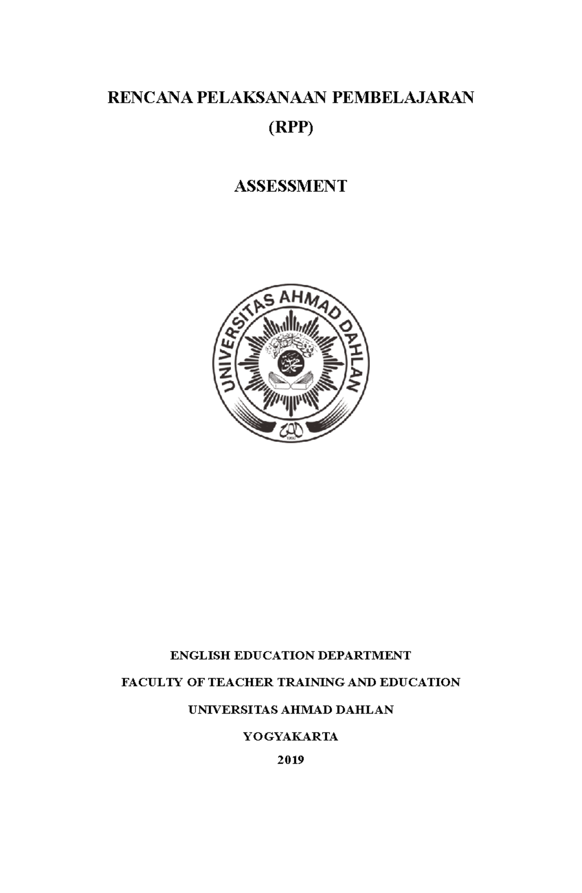 Contoh RPP dan Assessment - RENCANA PELAKSANAAN PEMBELAJARAN (RPP ...