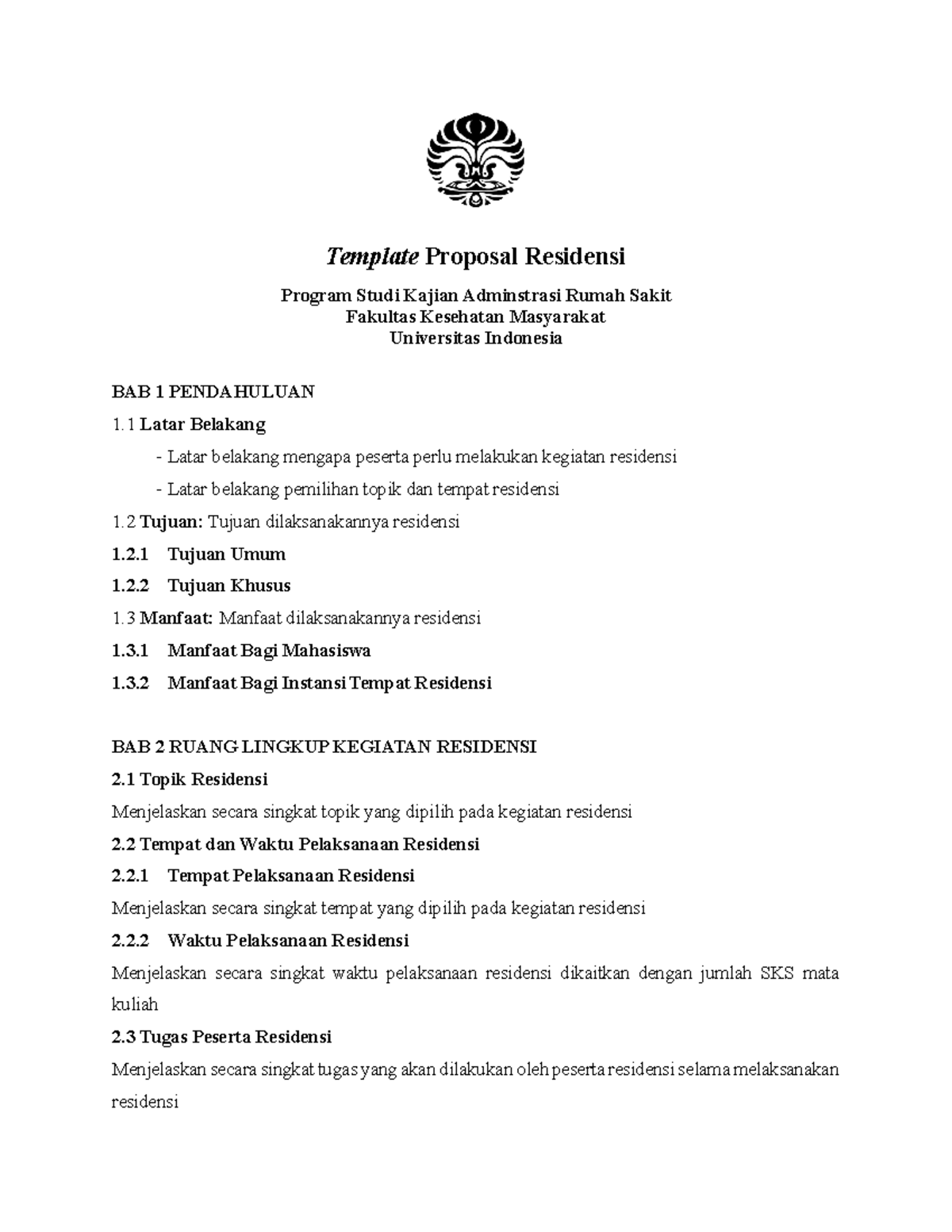 Template Proposal Residensi - Template Proposal Residensi Program Studi ...