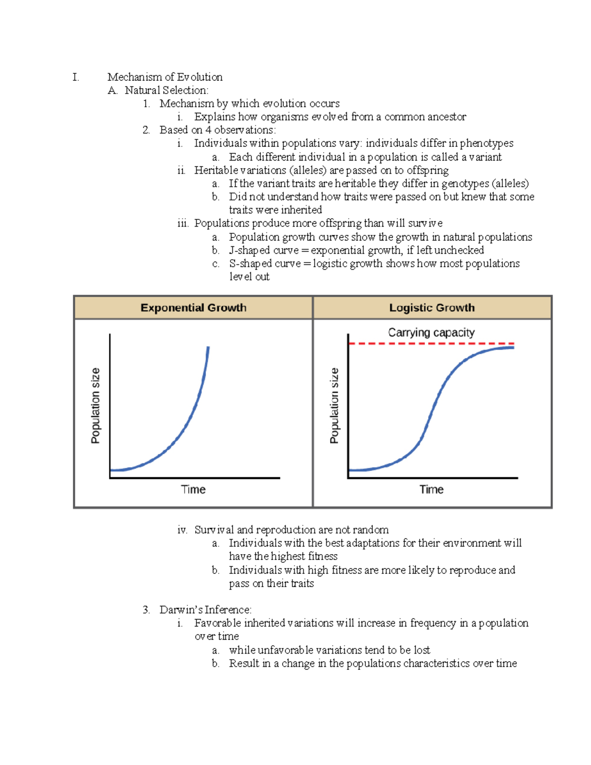 Bio Notes on Slection - Exponential growth discussed - I. Mechanism of ...