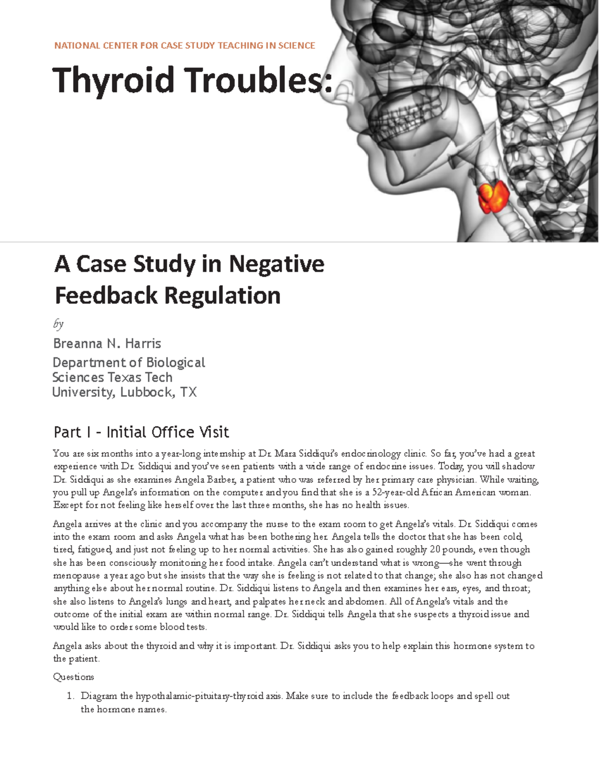 Thyroid troubles.docx - NATIONAL CENTER FOR CASE STUDY TEACHING IN ...
