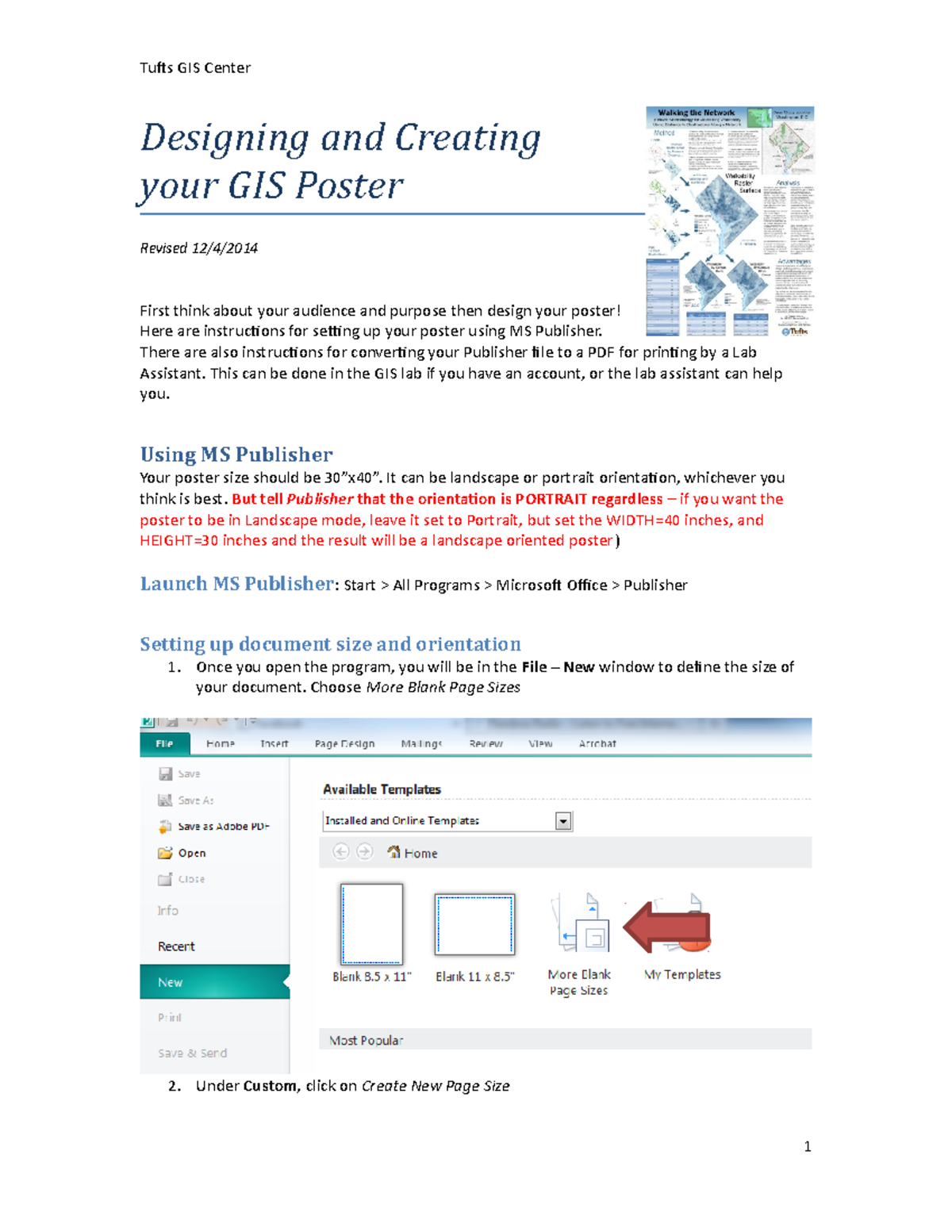 MS Publisher Notes - Designing and Creating your GIS Poster Revised 12 ...