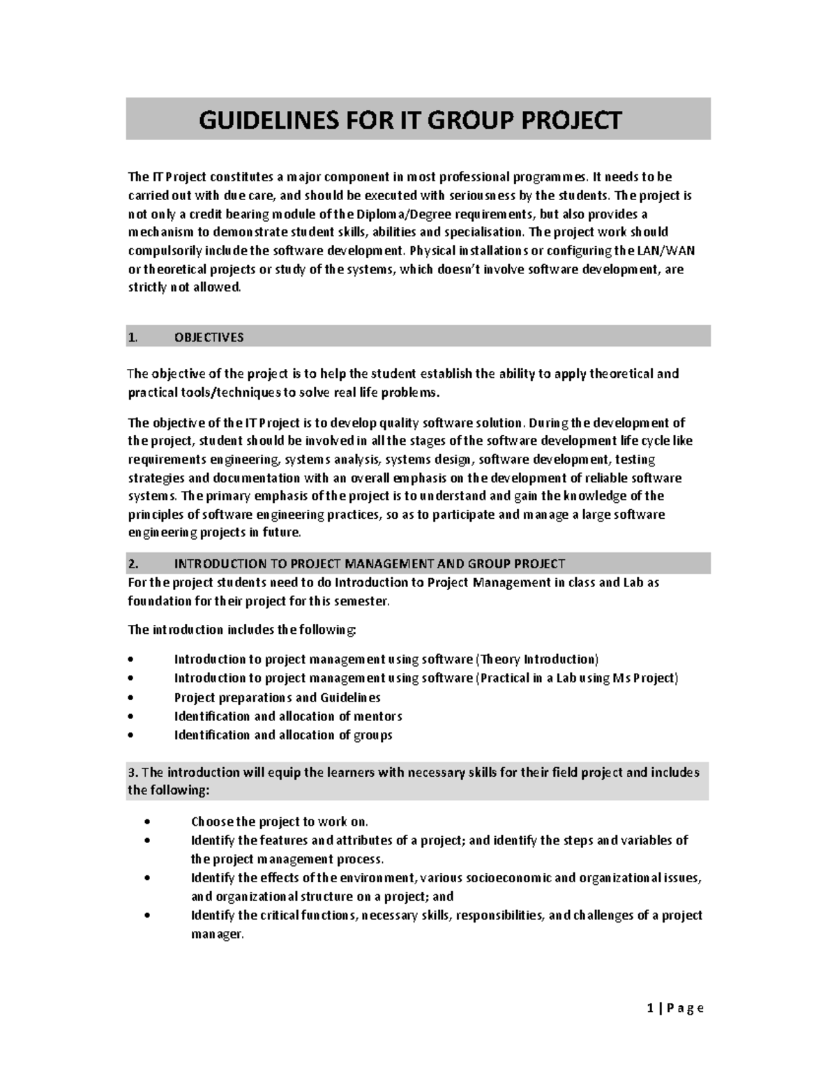 Guidelines FOR IT Group Project 2022 (SEM 2) - GUIDELINES FOR IT GROUP ...