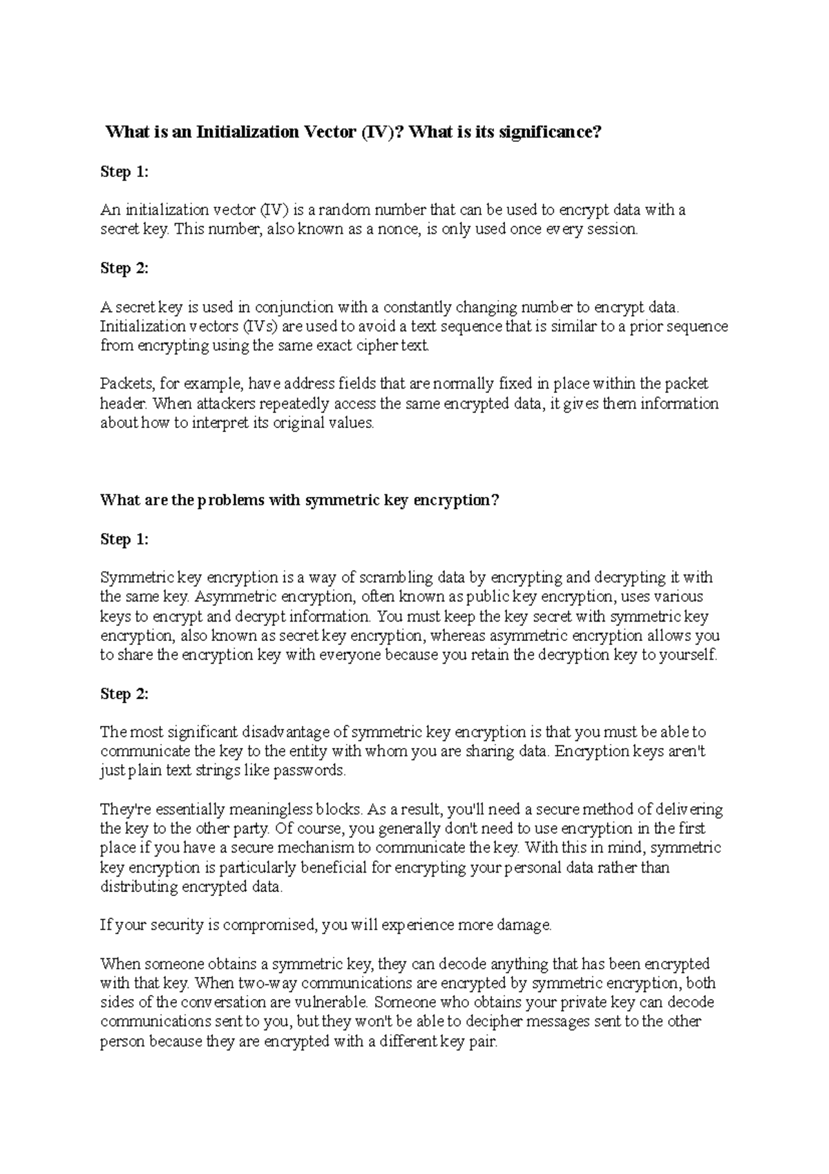 How can the same key be reused in triple DES - What is an Initialization Vector (IV)? What is ...