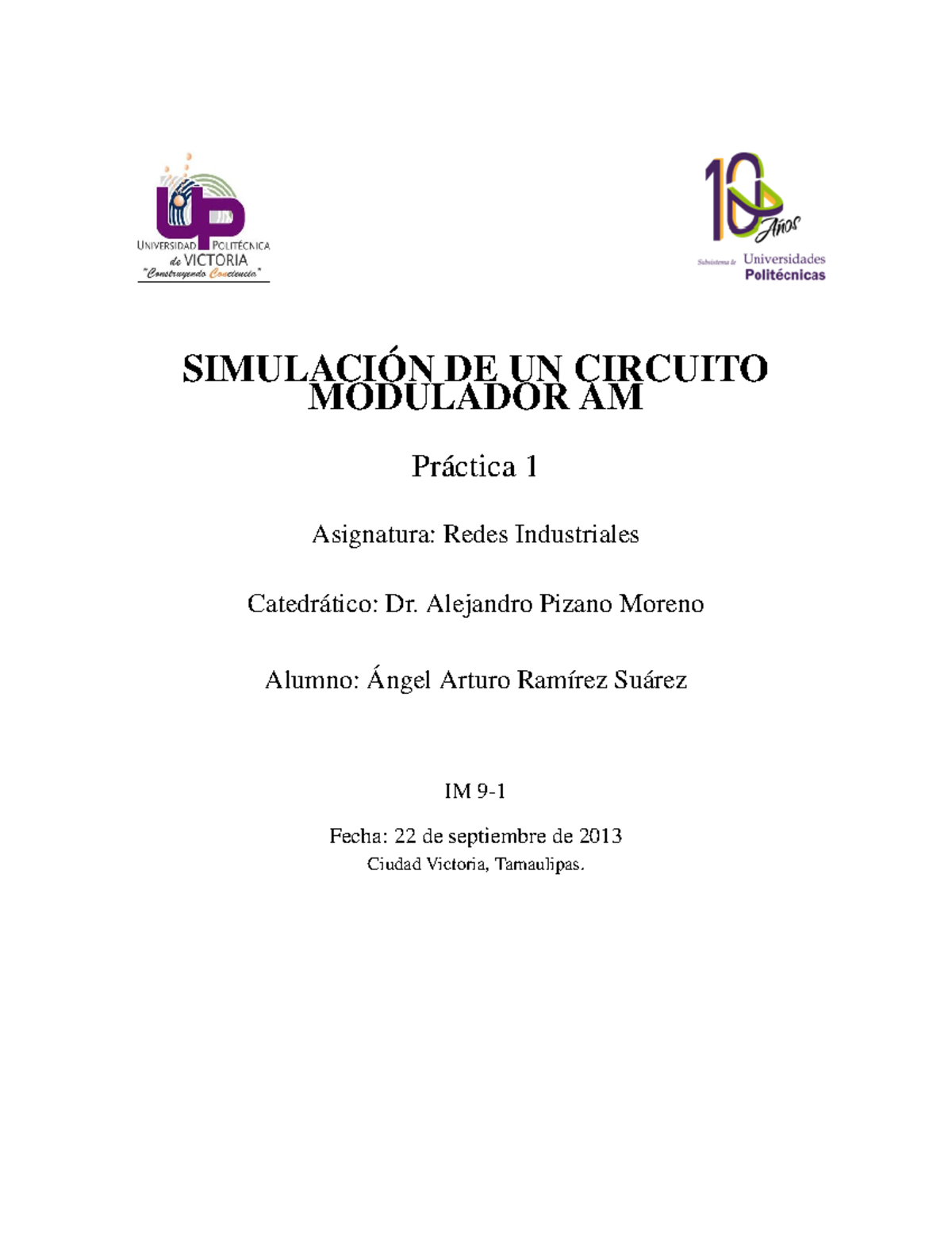 Redes-prctica 1-modulacionam - SIMULACIÓN DE UN CIRCUITO MODULADOR AM ...