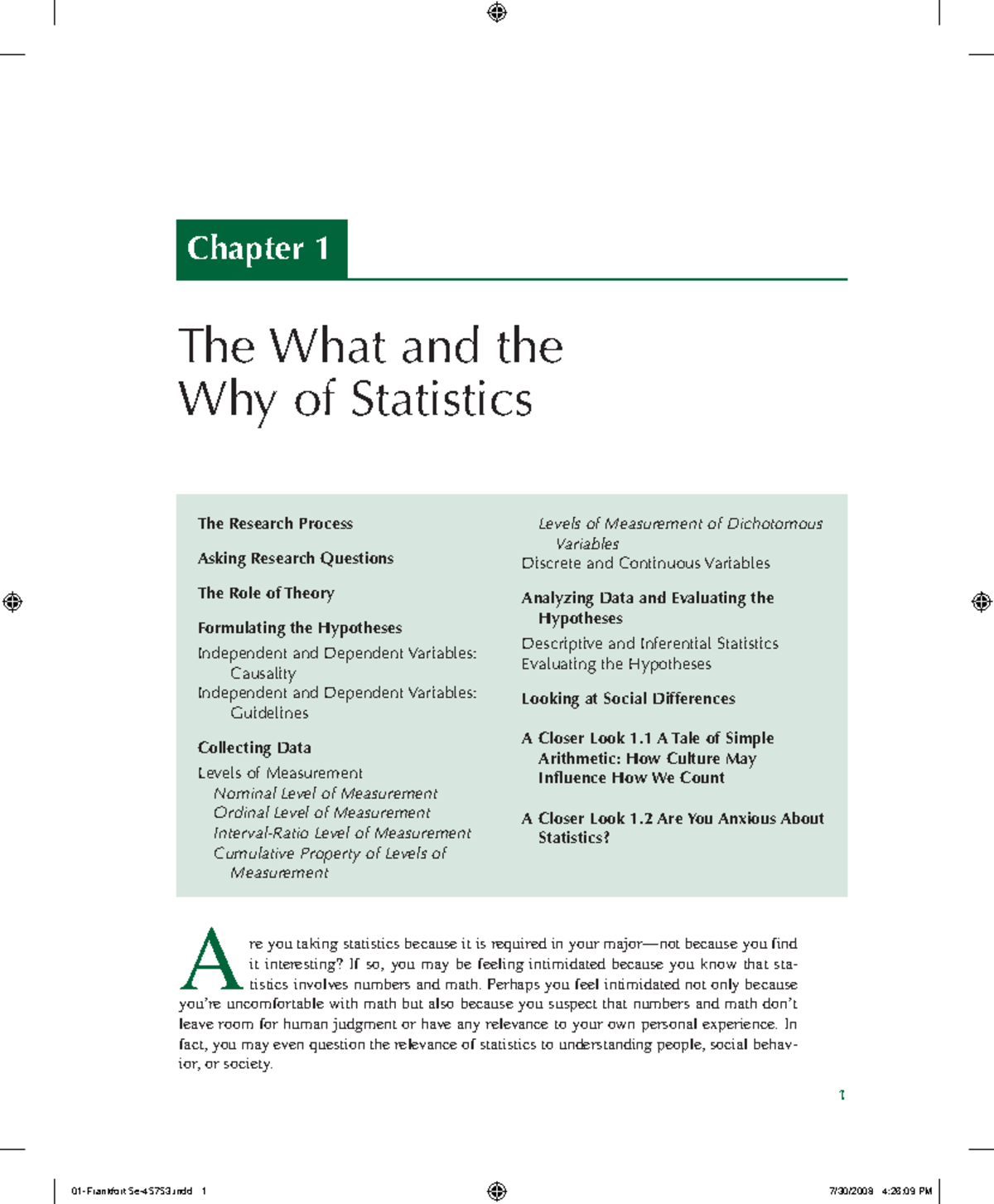 23687 Chapter 1 The What and the Why of Statistics - 1 Chapter 1 The ...