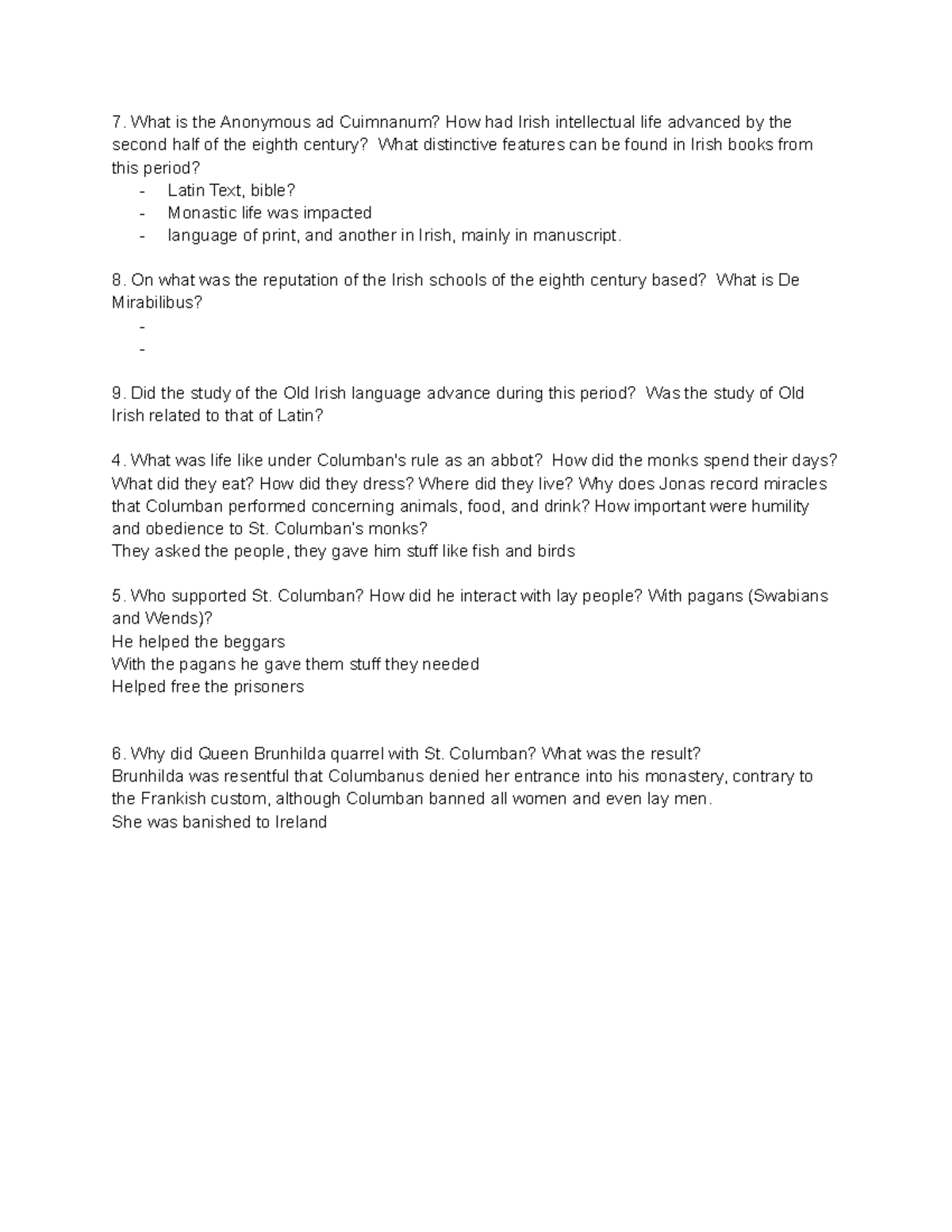 1st schools - Lecture notes of Medieval Irish and British history with ...