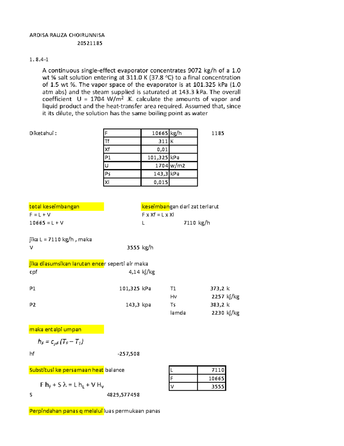 Example 8.5-1 Chapter 8 Transport Processs (Geankoplis, 1993) - ARDISA ...