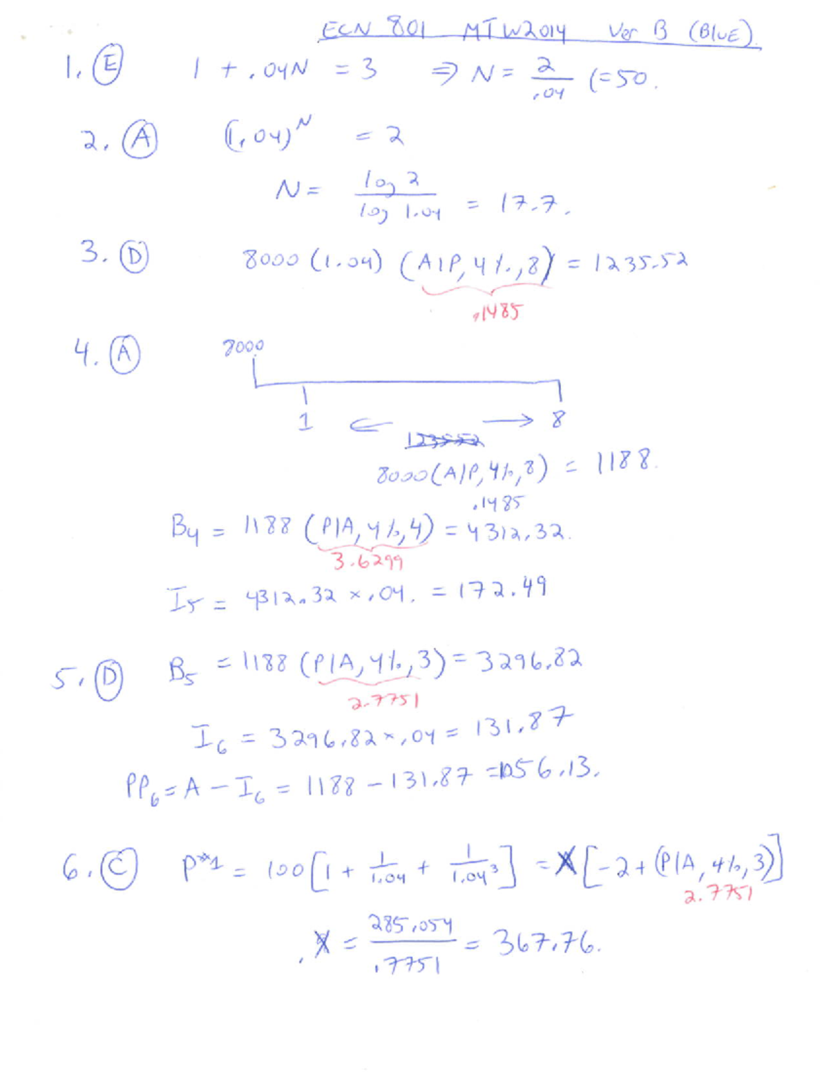 ECN801 MT Ver E Ans Key - notes for ECN 801 - RTA 101 - Studocu