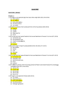 ANIG 1624 study guide - ETHOLOGY AND HANDLING OF LIVESTOCK, Chapter 1 ...