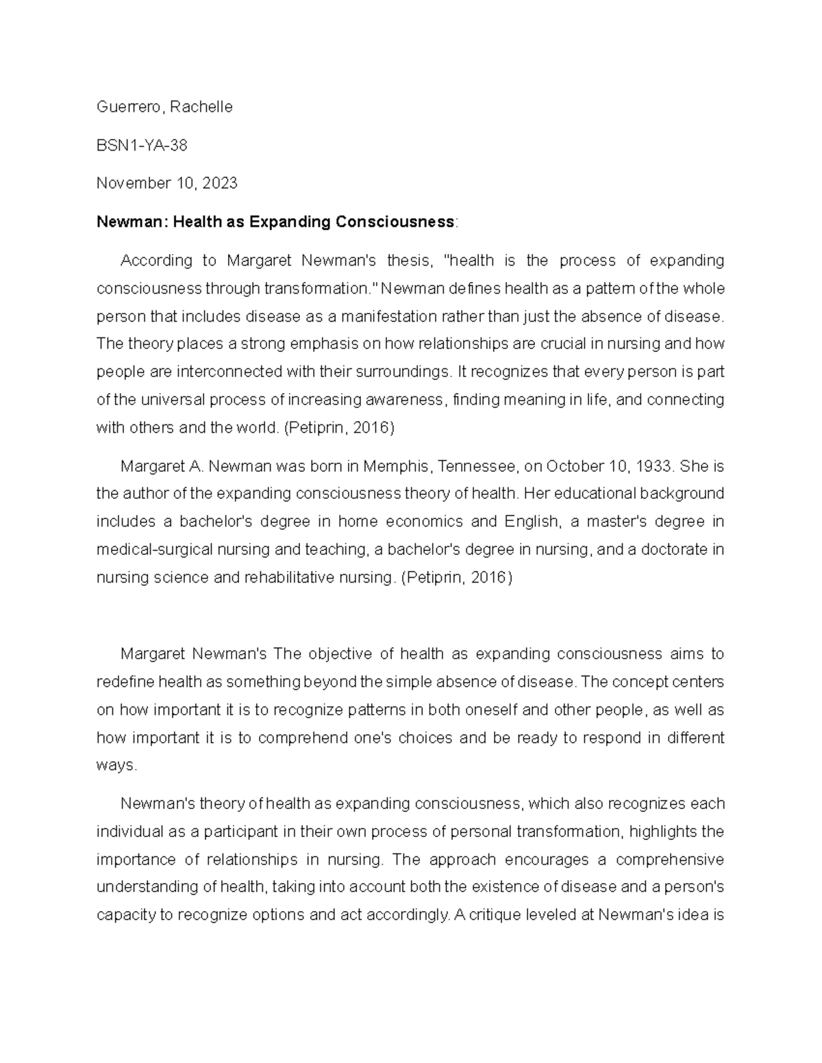 TFN Midterm - Summary tHEORETICAL FOUNDATIONS OF NURSING - Guerrero ...