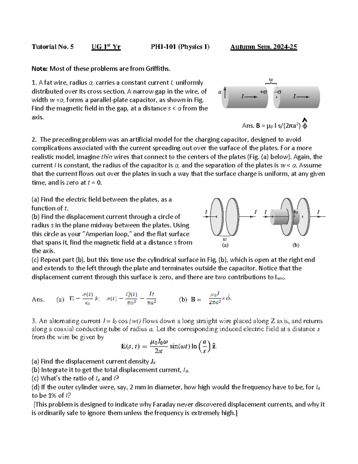 Tutorial 5 (EMT part) - This is the problems extracted from Griffiths ...