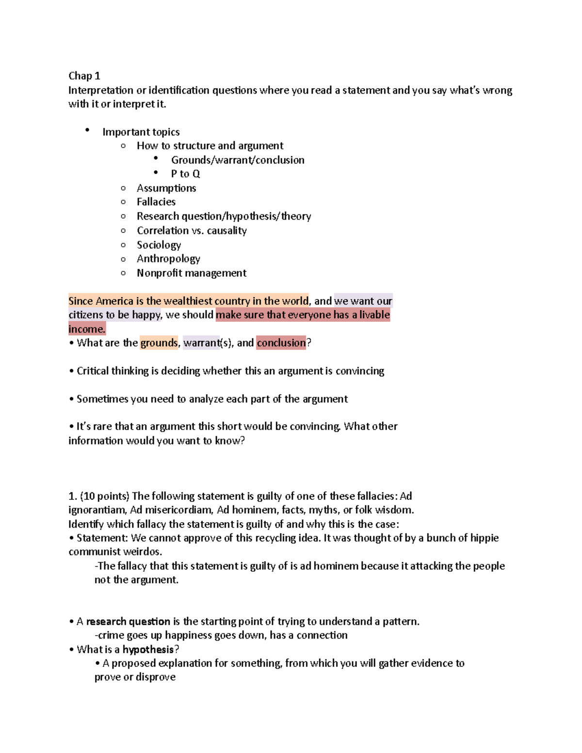 exam 1- making sense - Chap 1 Interpretation or identification ...