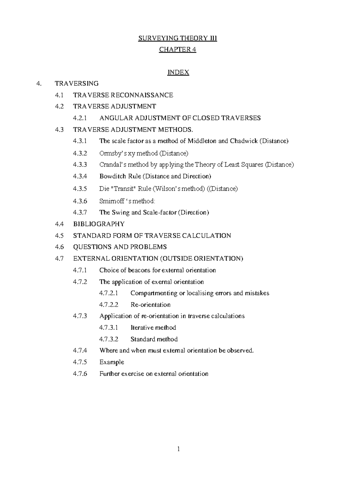Chap 4 Traverse Outside Orientation - 1 SURVEYING THEORY III CHAPTER 4 ...