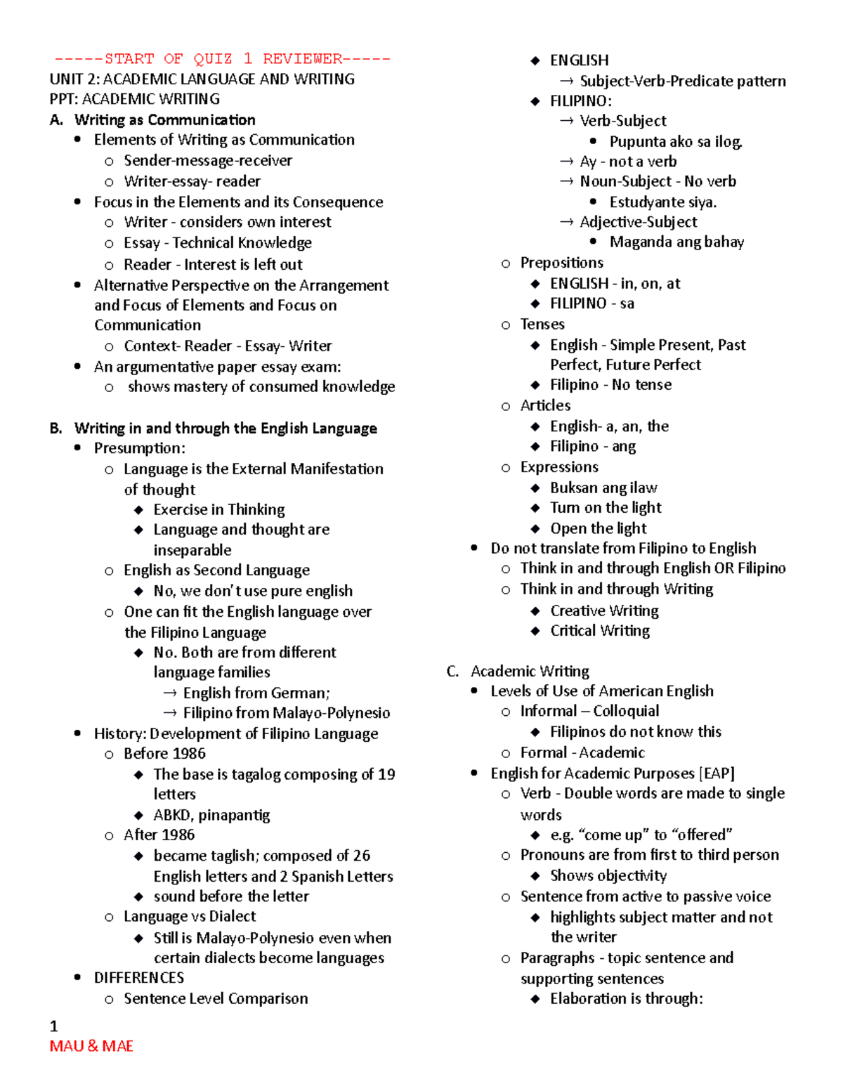 POL32113 Prelims Reviewer -START OF QUIZ 1 REVIEWER- UNIT 2: ACADEMIC ...