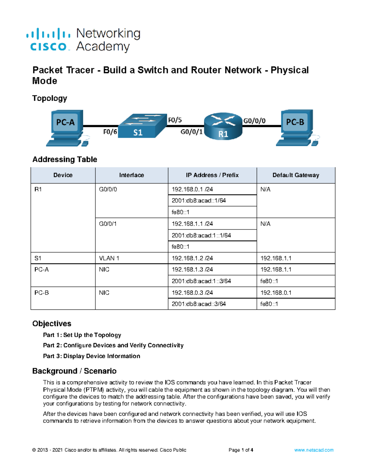 10 - notes - Packet Tracer - Build a Switch and Router Network ...