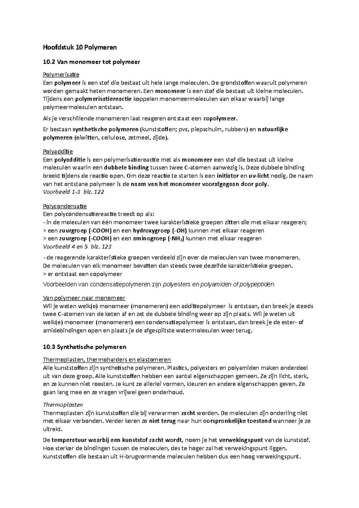 Hoofdstuk 10 Polymeren - Hoofdstuk 10 Polymeren 10 Van monomeer tot ...