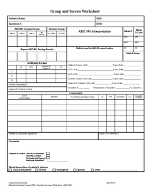 Wiener fischer race practice sheet - MLSC 3200: Transfusion Science I ...