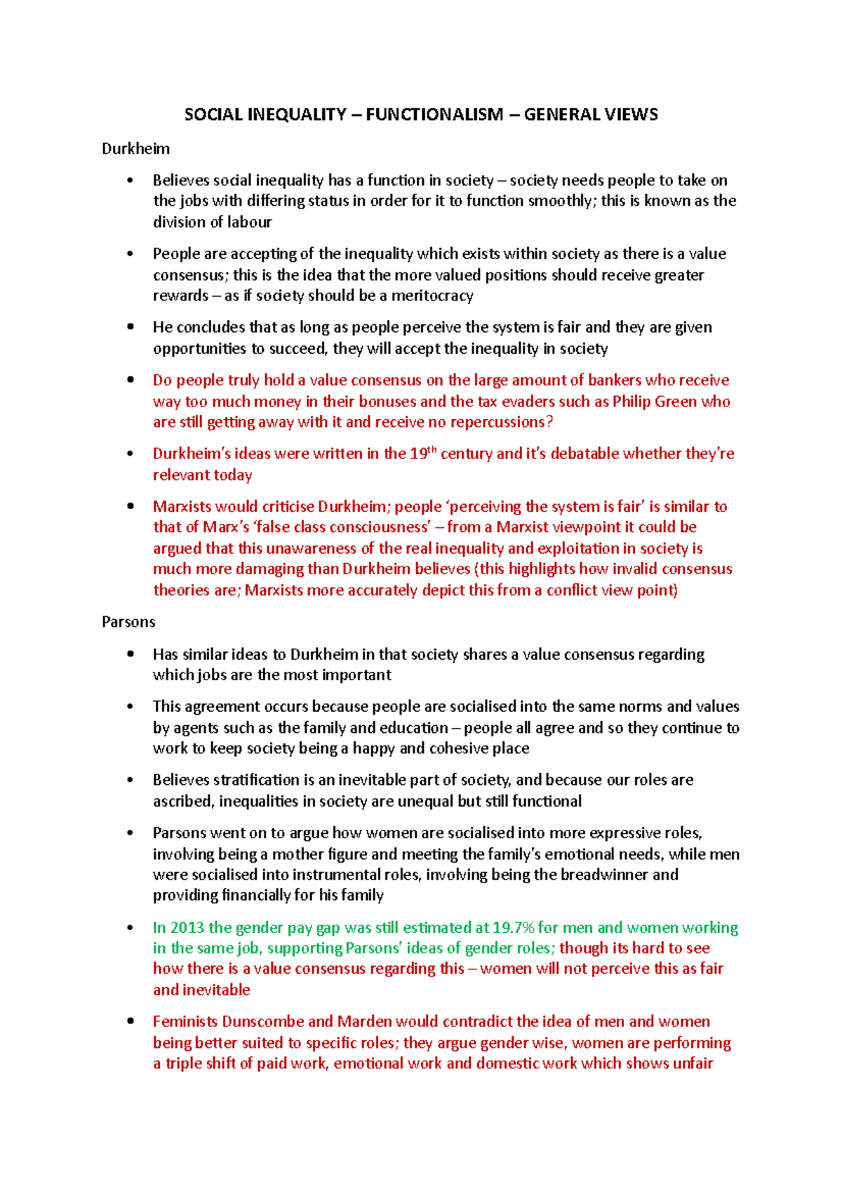 Social Inequality – Functionalism - SOCIAL INEQUALITY – FUNCTIONALISM ...