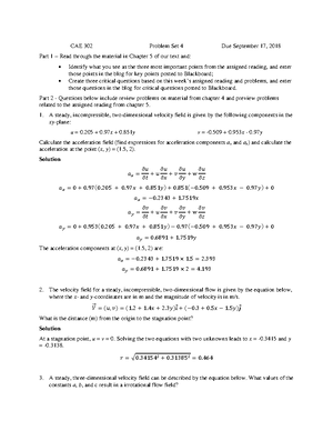 Problem set 2 solutions - CAE 302 Problem Set 2 Due August 27, 2018 ...