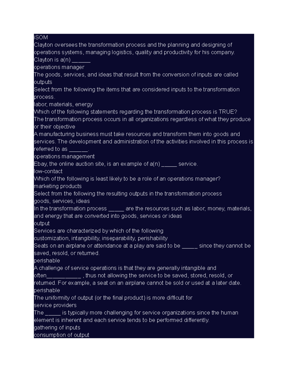 I SOM - ISOM Terms - iSOM Clayton oversees the transformation process ...