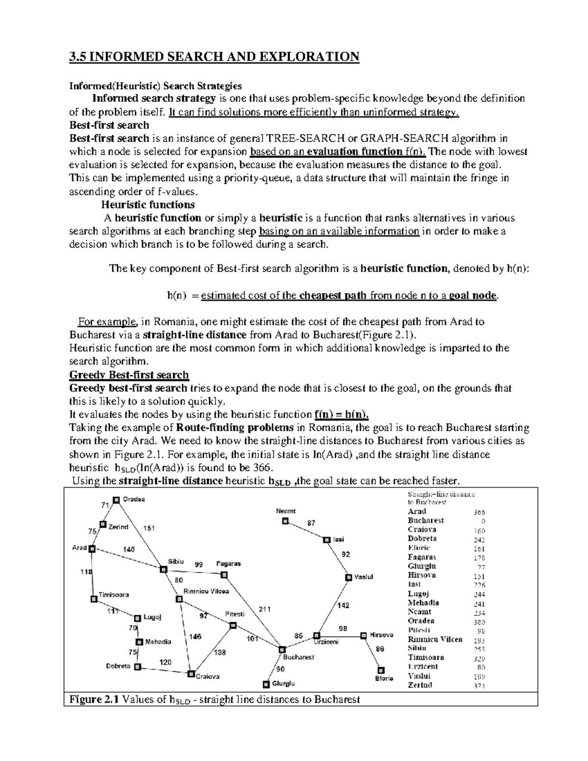Week-9 - Artificial Intelligence - 3 INFORMED SEARCH AND EXPLORATION ...