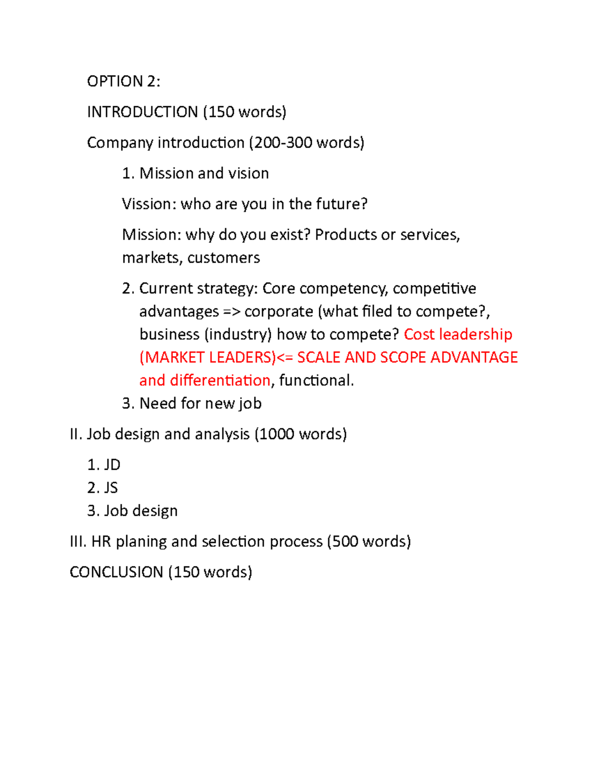 Assignment-instruction - OPTION 2: INTRODUCTION (150 words) Company ...