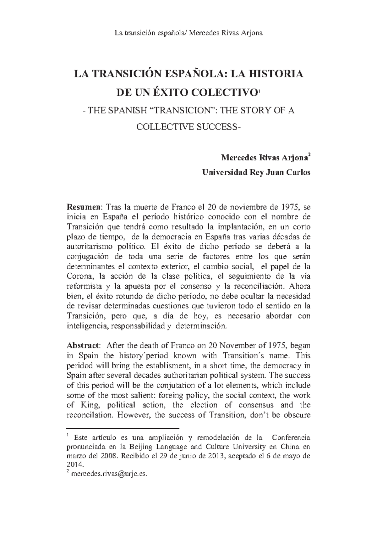Dialnet-La Transicion Espanola Un Exito Colectivo-4810067 - LA ...
