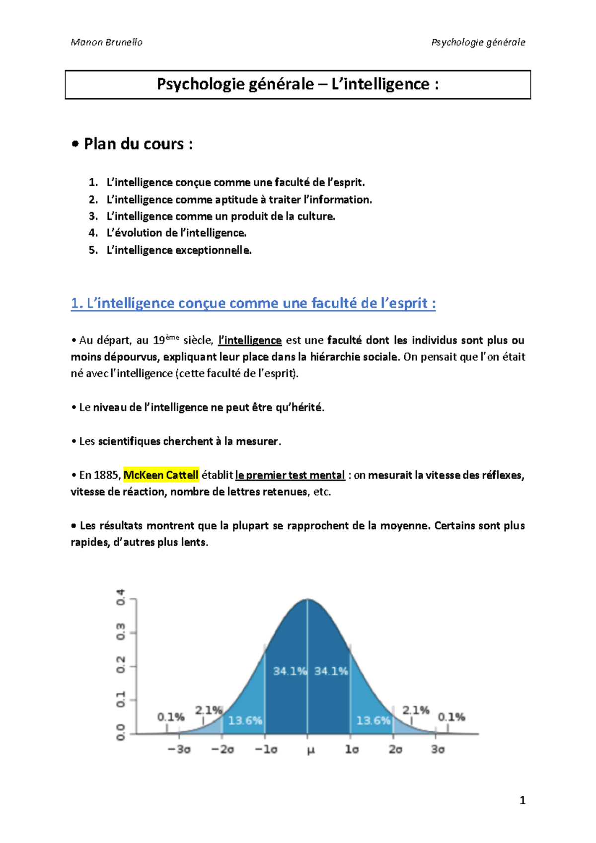 Psychologie générale - Chapitre 11 L'intelligence. - Warning: TT: undefined function: 32 ...