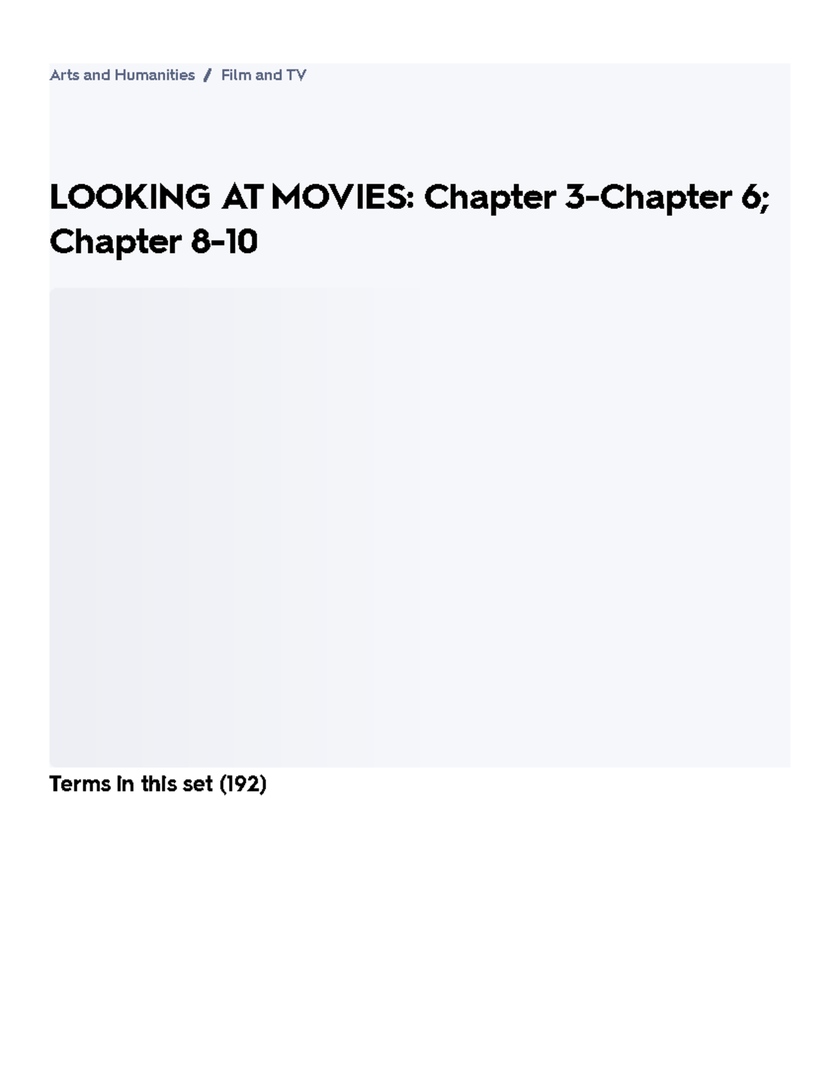 Looking AT Movies- Chapter 3-Chapter 6; Chapter 8-10 Flashcards Quizlet ...