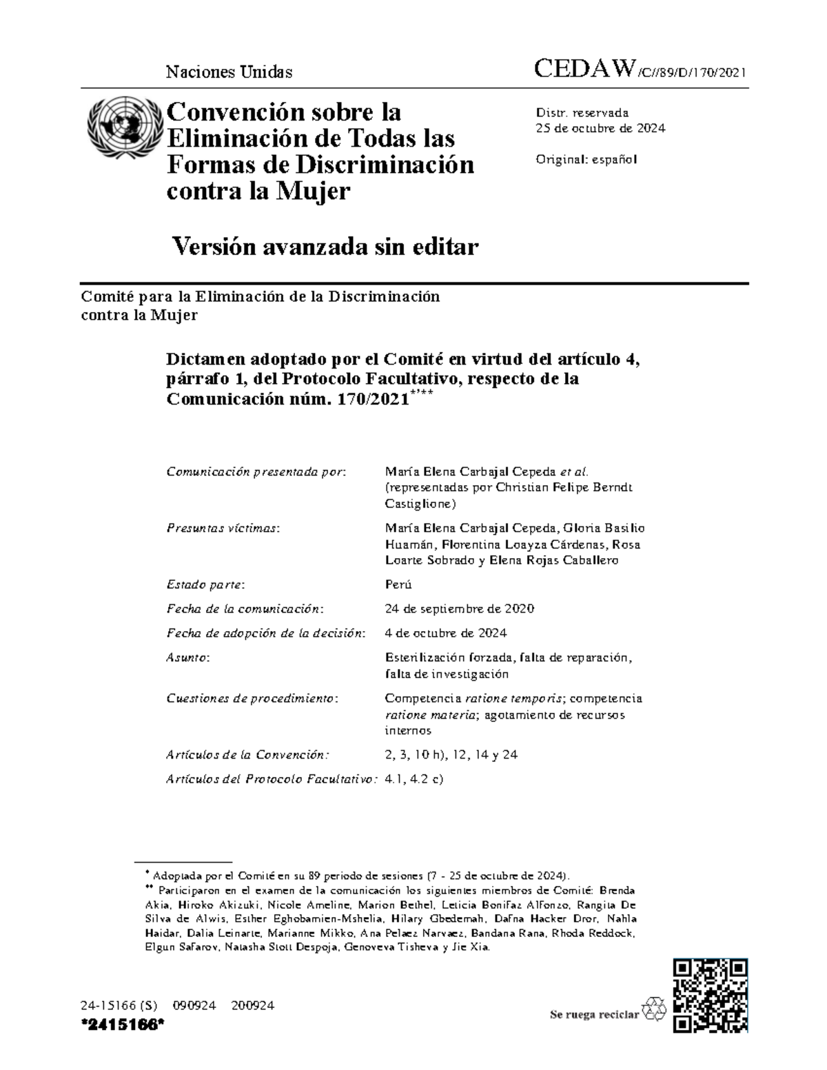 Cedaw C 89 D 170 2021 37485 S - Naciones Unidas CEDAW/C// 89 /D/170 ...