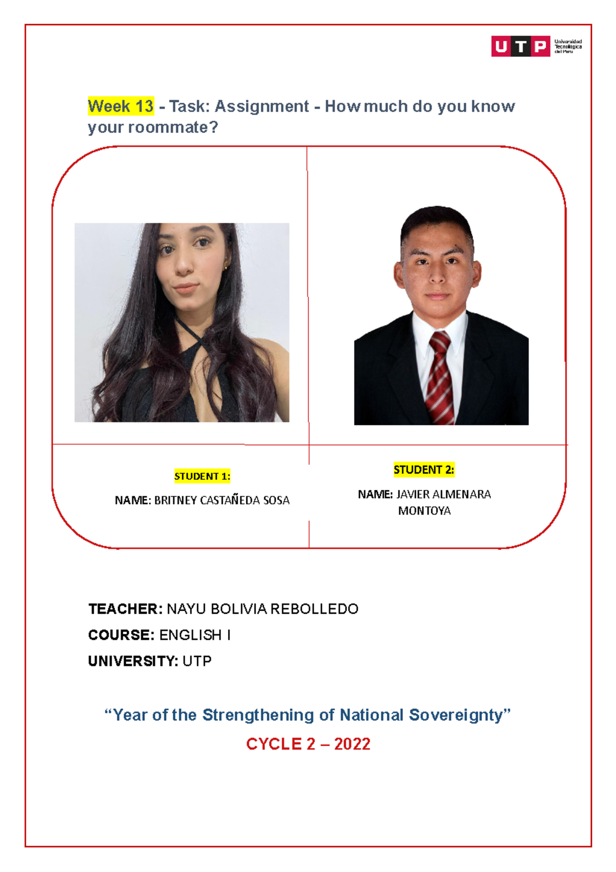 Week 13 - Semana 13 curso Ingles I - Week 13 - Task: Assignment - How ...