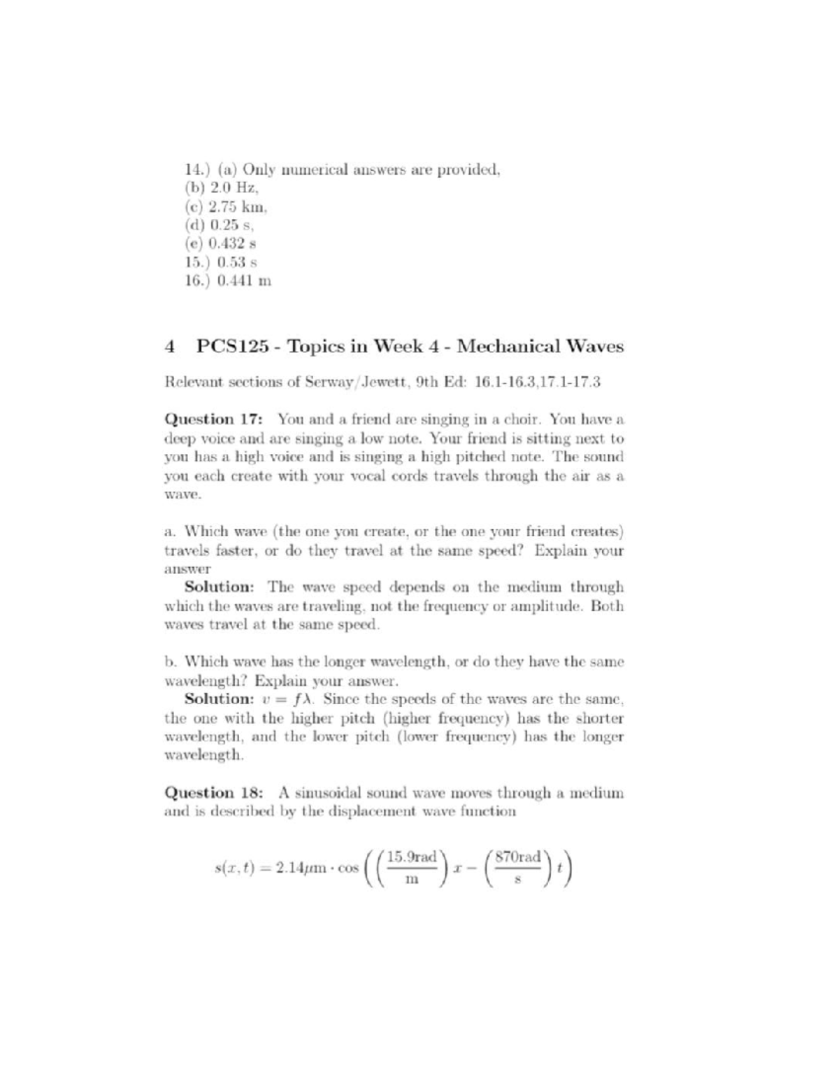 PCS125 week 4 pt. 1 HW - Text book questions with solutions provided - PCS 125 - Studocu