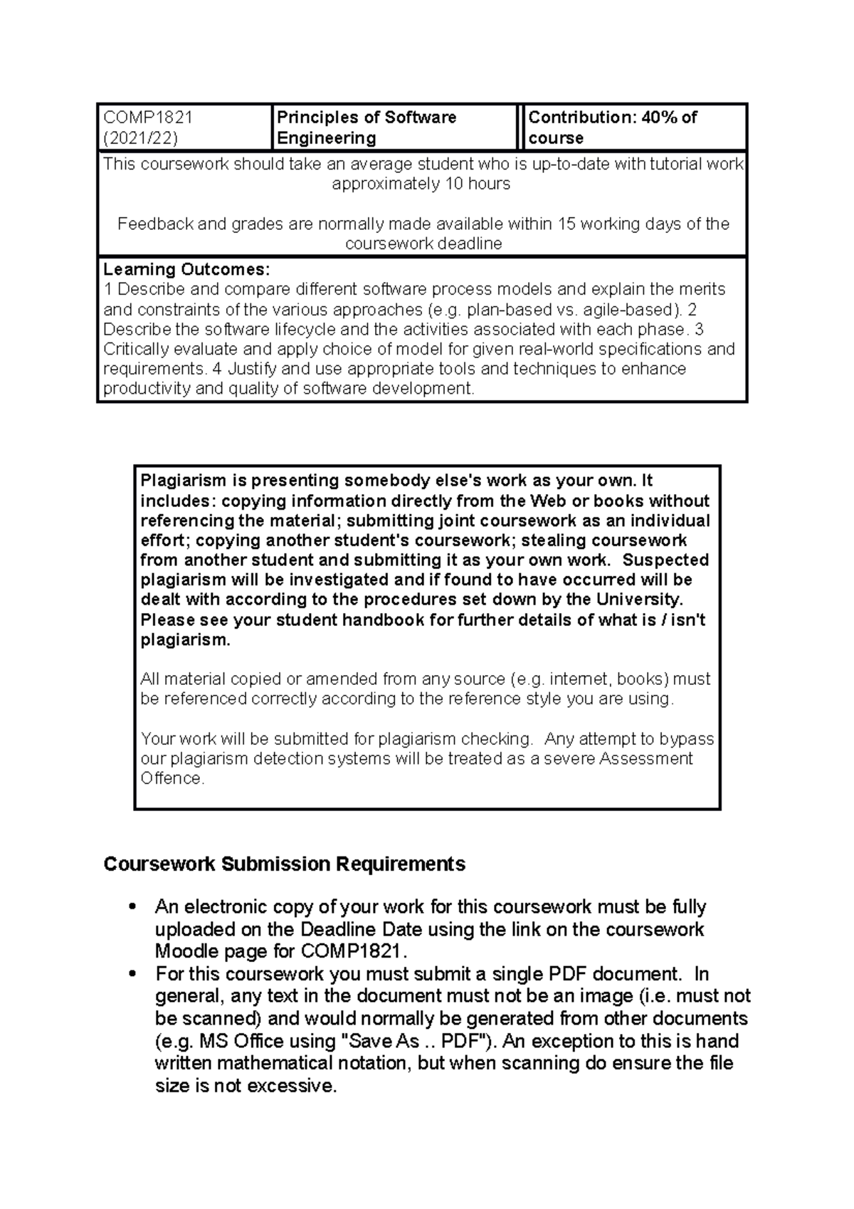 COMP 1821 Logbook Term1 2223 - COMP (2021/22) Principles of Software ...