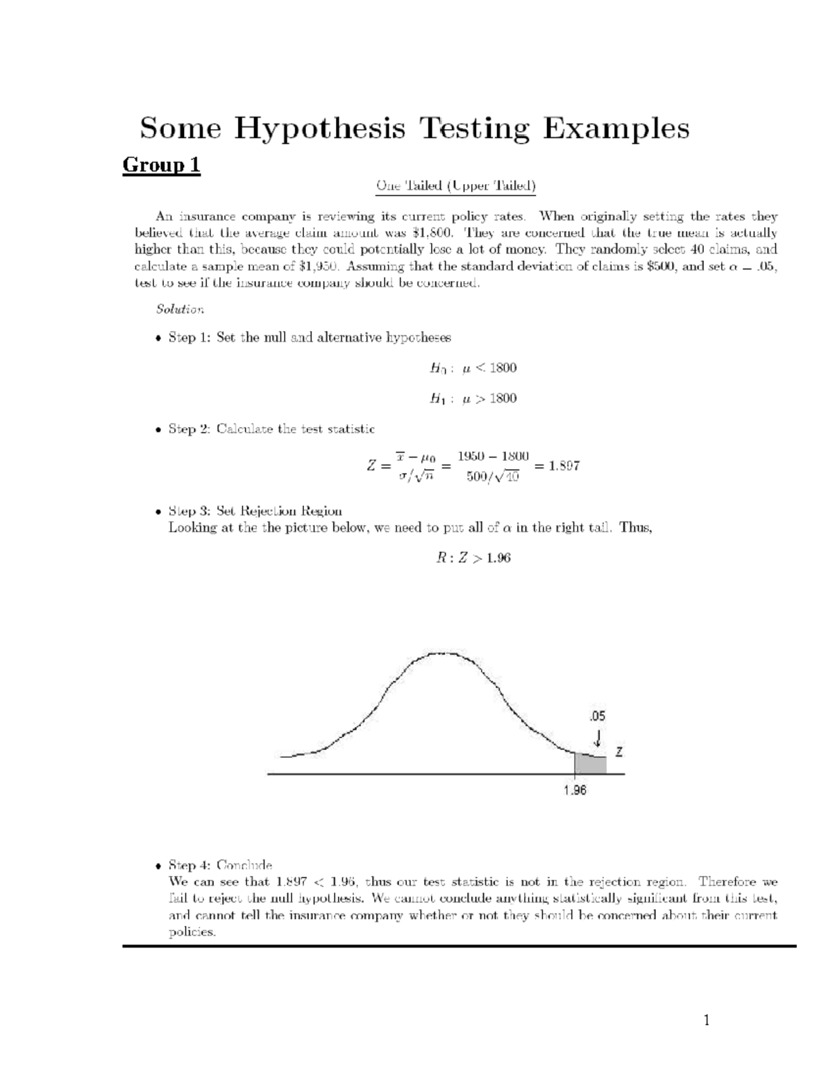 Hypothesis testing examples - Group Group 2: Hypothesis Testing ...