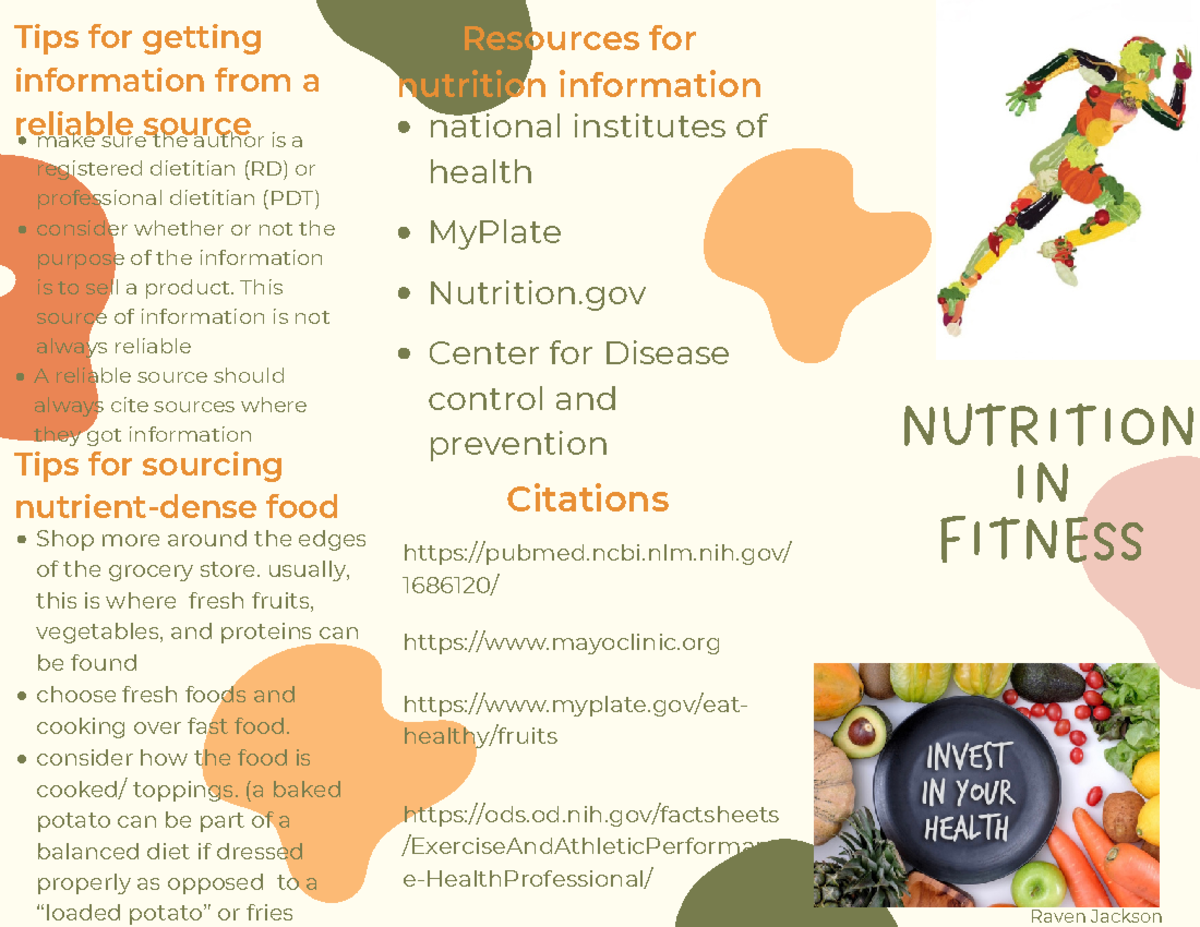 Nutrition in fitness - Pamphlet project. Enhancement of athletic ...