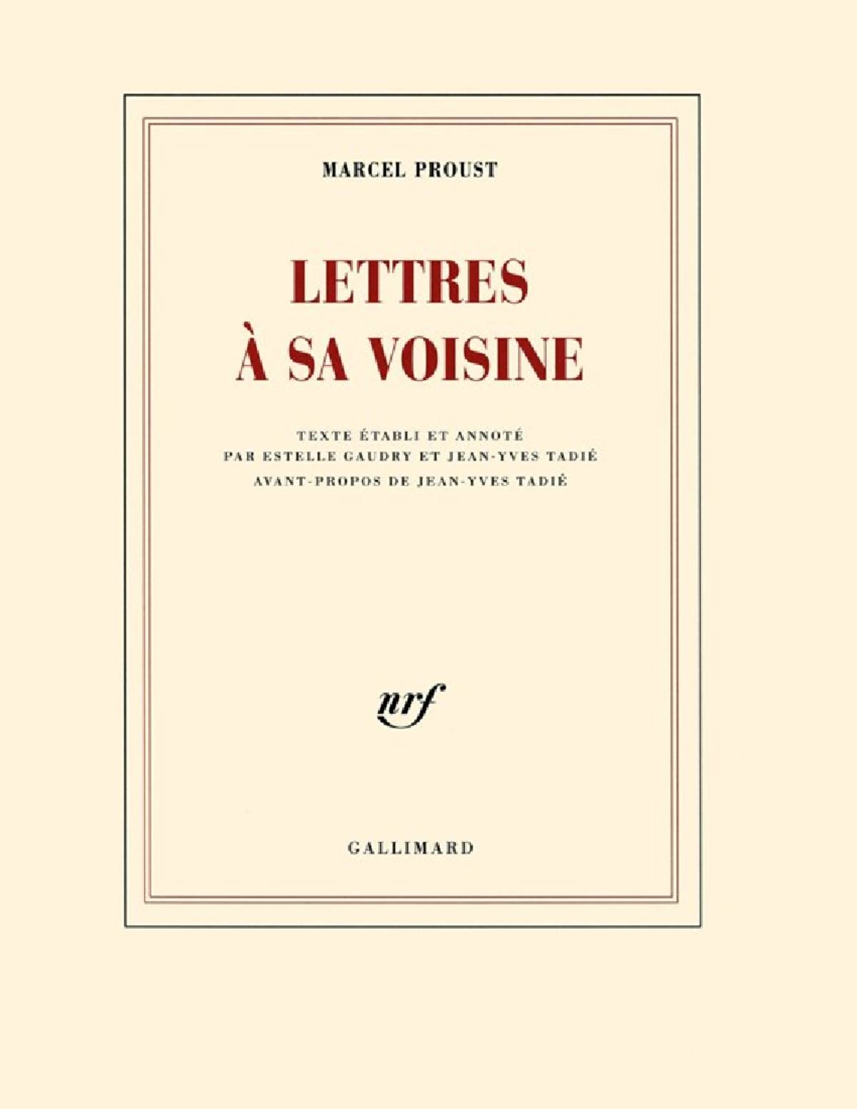 Lettres a sa voisine - Marcel Proust.pdf · version 1 - MARCEL PROUST LETTRES À SA VOISINE Texte ...