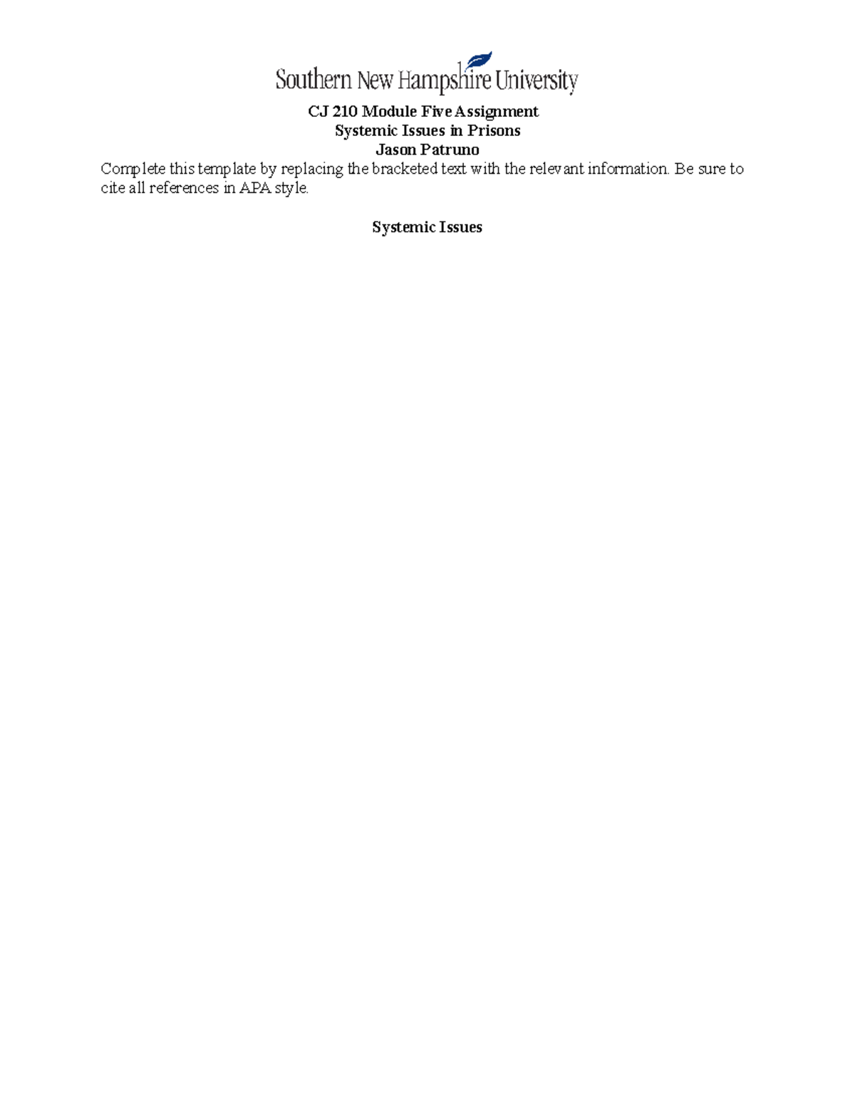 CJ 210 Module Five Assignment Jason Patruno - CJ 210 Module Five ...