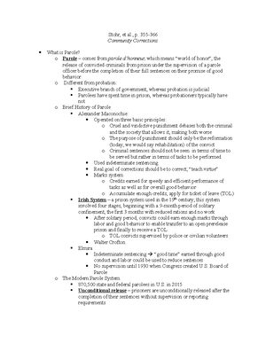Week 7 Notes - Stohr, et al., p- Juveniles and Corrections Introduction ...
