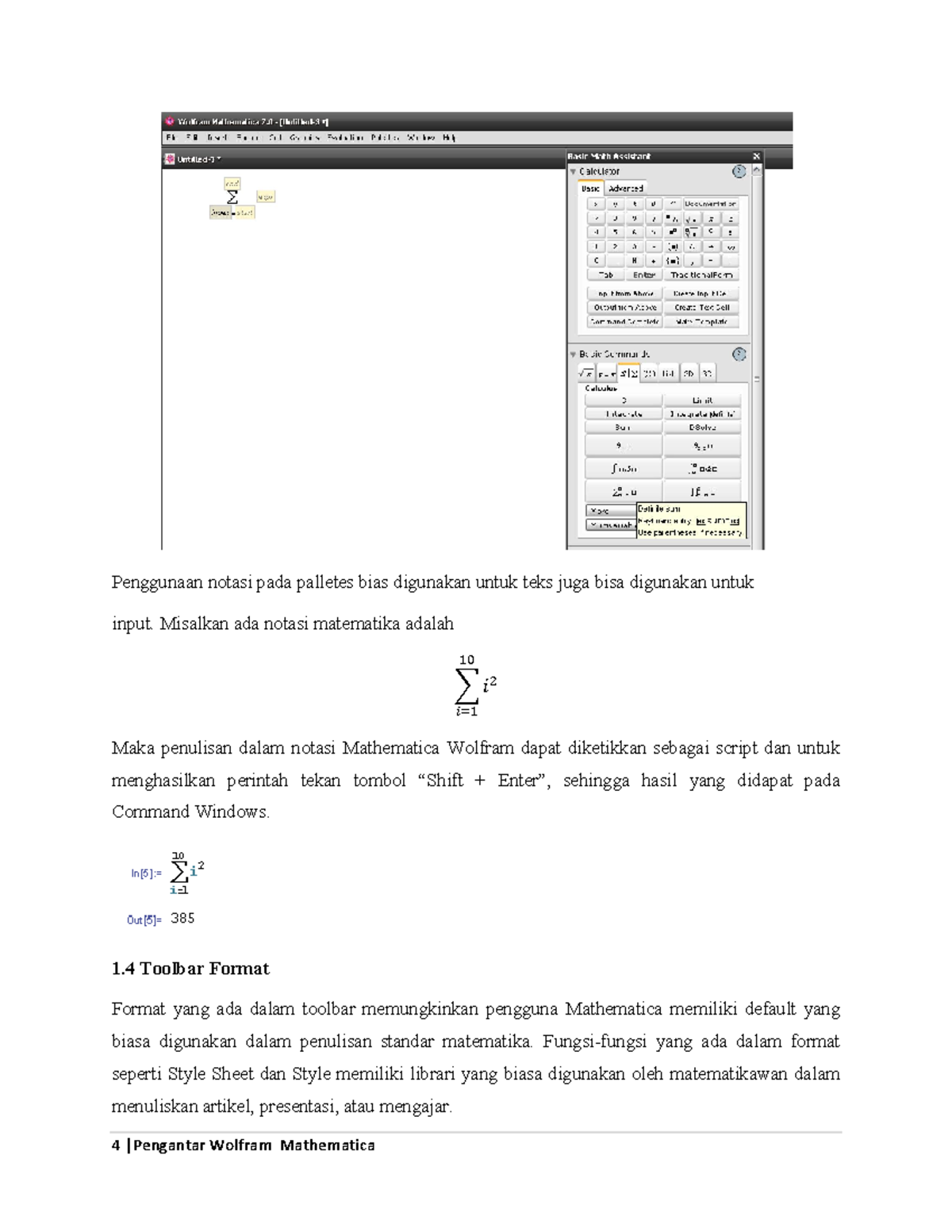 Notasi operasi aritmatika dalam Mathematica - Penggunaan notasi pada ...