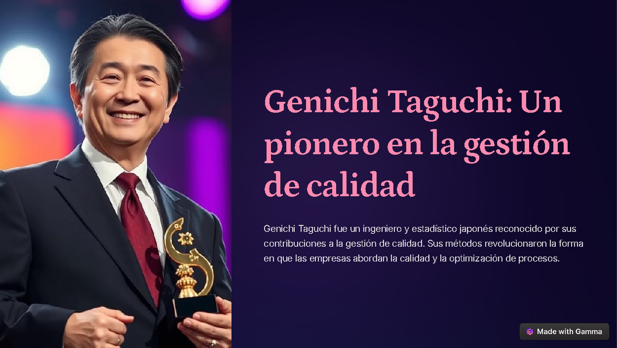 Genichi Taguchi Un pionero en la gestion de calidad - Genichi Taguchi: Un pionero en la gestión ...