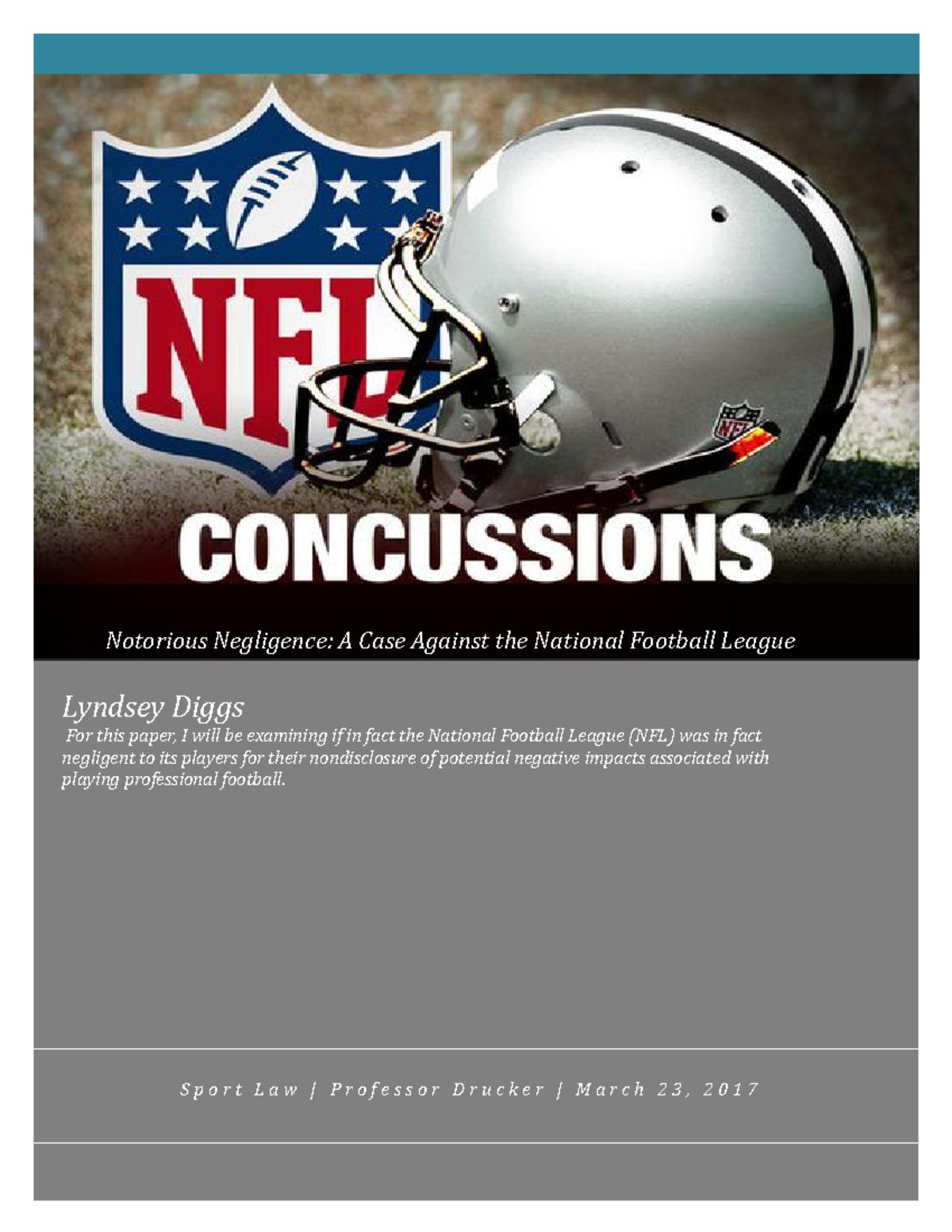 Sport Law Paper - S p o r t L a w | P r o f e s s o r D r u c k e r | M ...