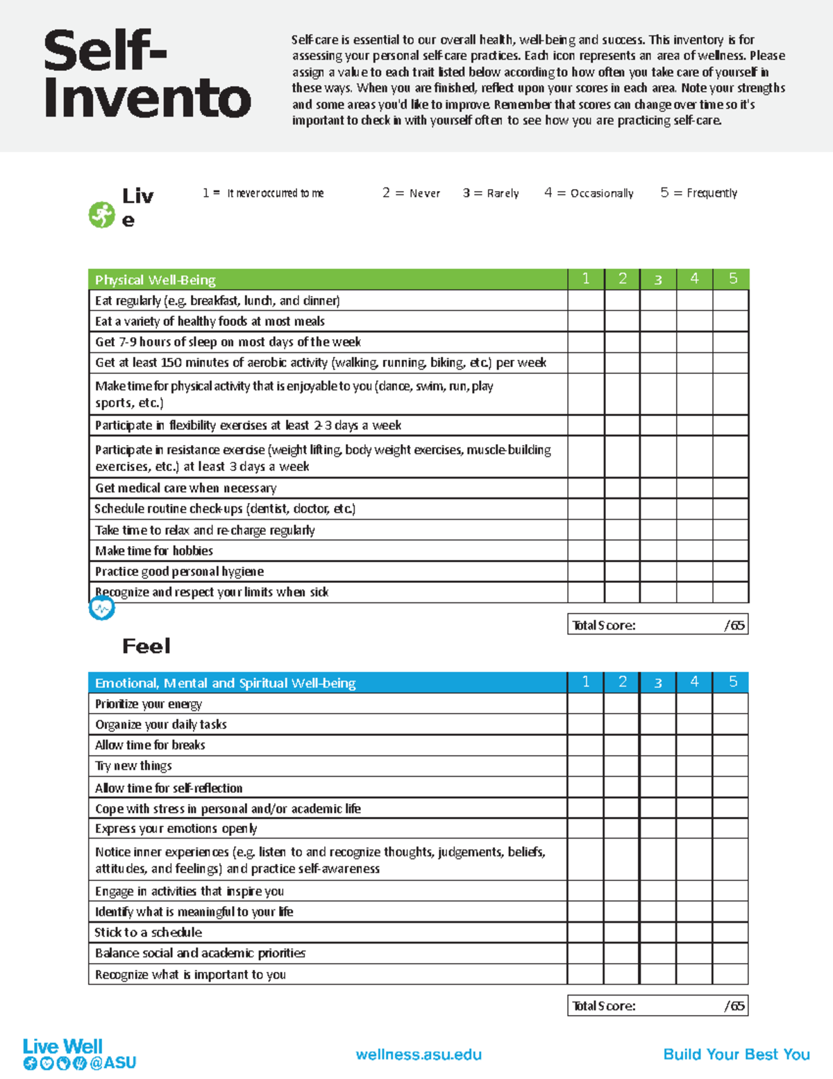 Self-Care Inventory.Worksheet.FY22 - Self- Self-care is essential to ...