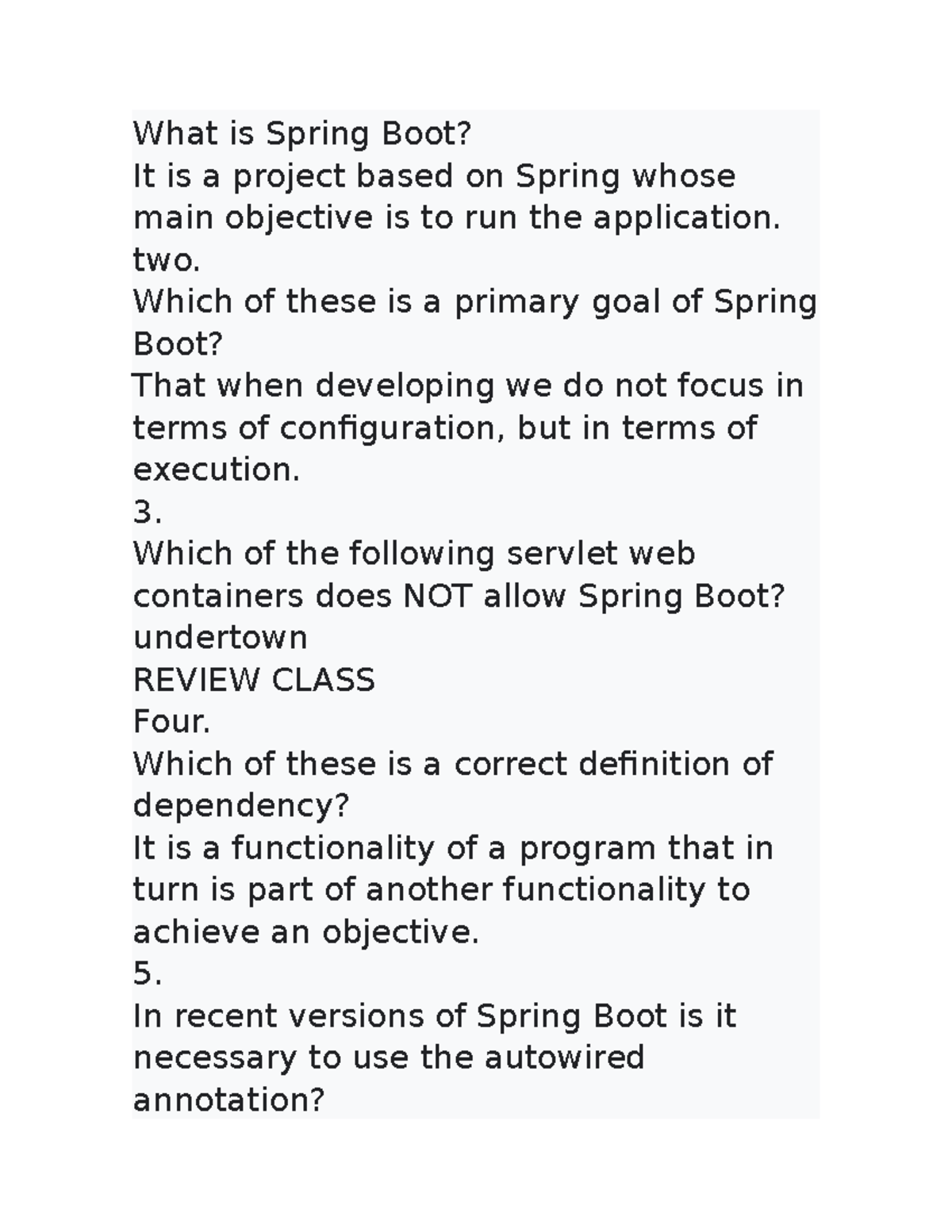 Spring - nnnn - What is Spring Boot? It is a project based on Spring whose main objective is to ...