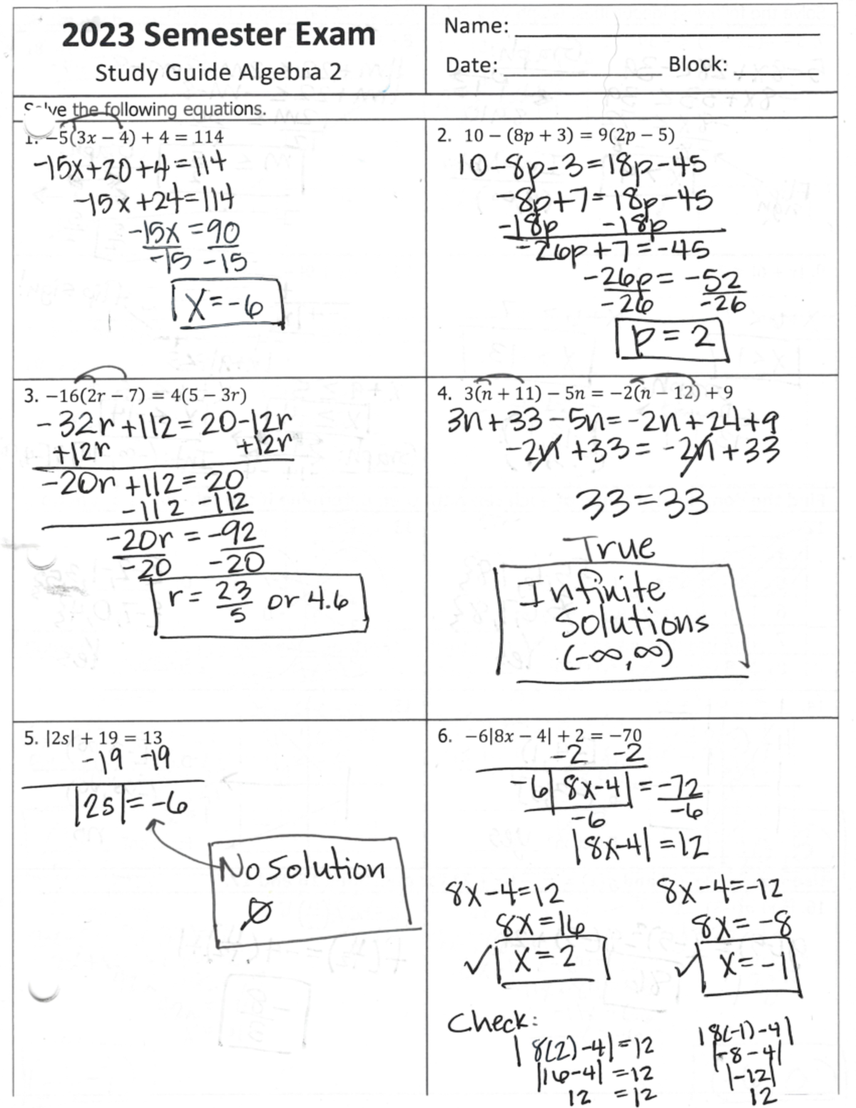 2023 Semester Exam Review KEY - Studocu