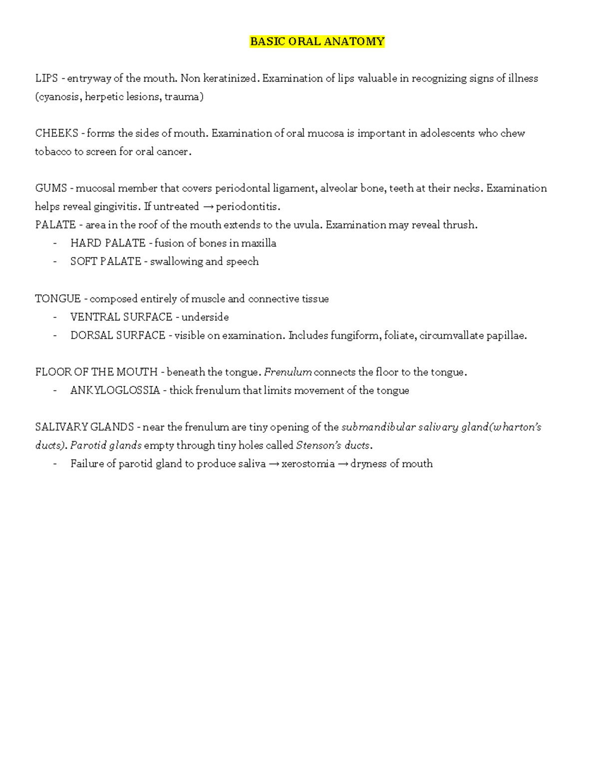 Oral Anatomy Basic Oral Anatomy - BASIC ORAL ANATOMY LIPS - entryway of ...