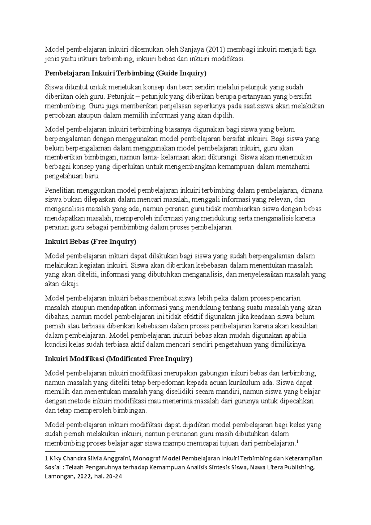 Inkuiri - Model pembelajaran inkuiri dikemukan oleh Sanjaya (2011 ...
